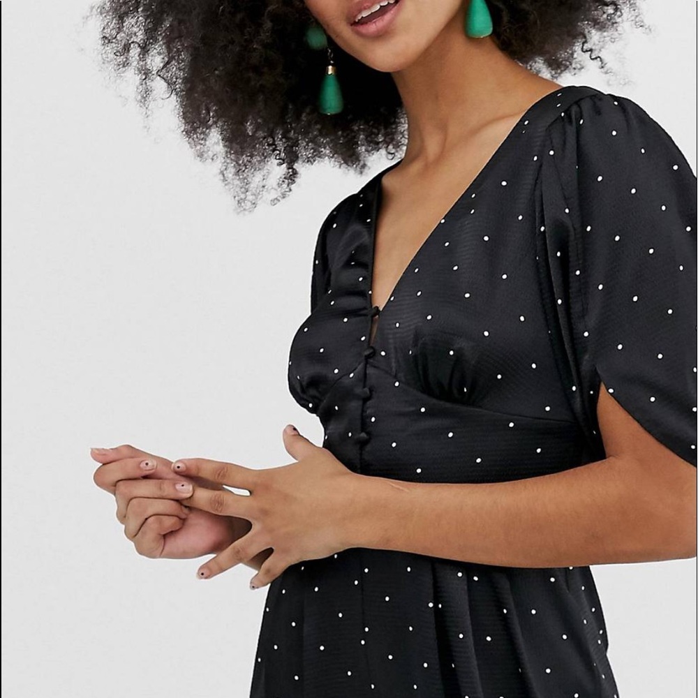 Warehouse Tea Jumpsuit In Polka Dot Us Size 8 - Gem